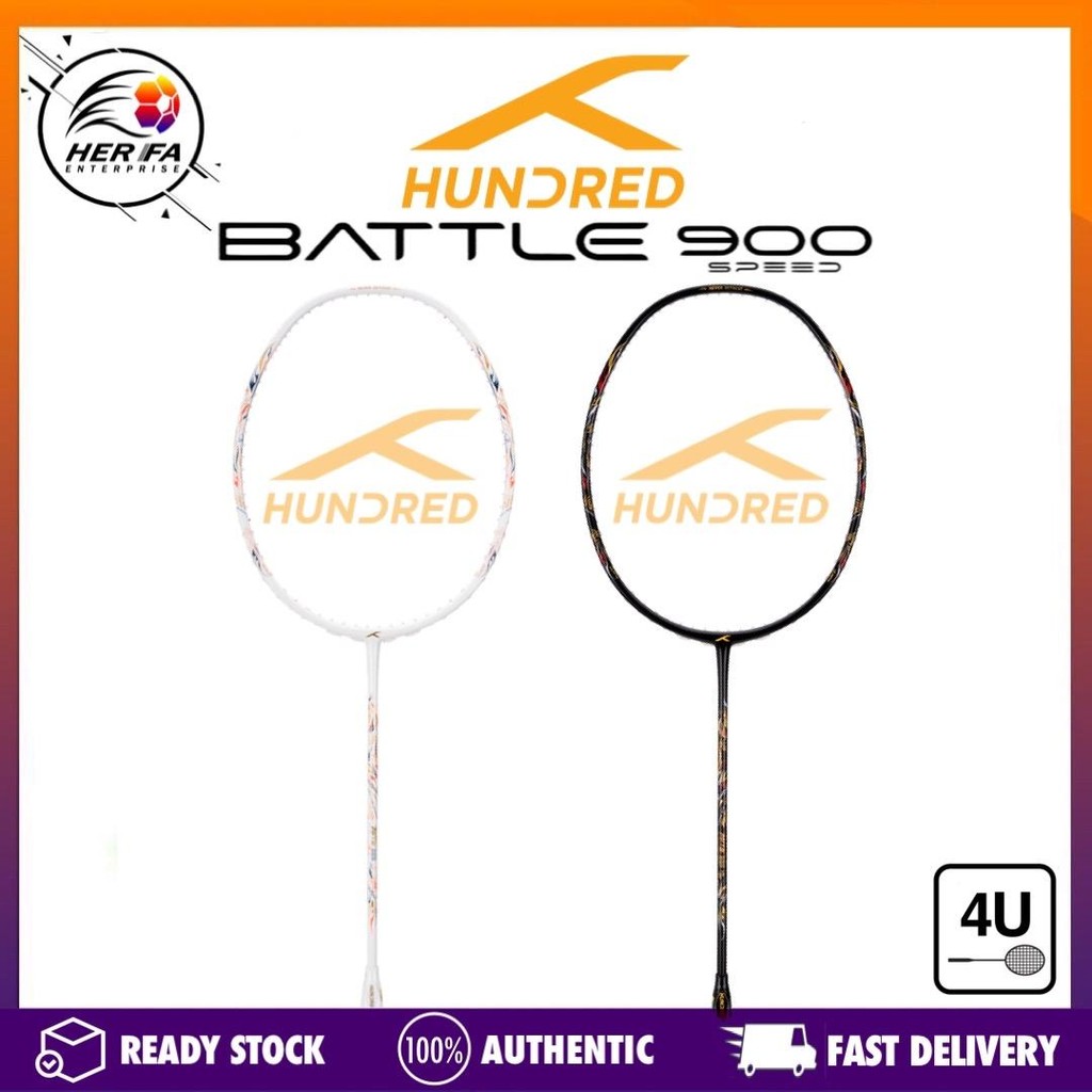 HUNDRED Battle 900 4U 84grams Badminton Racket Max Tension 34lbs Attack ...