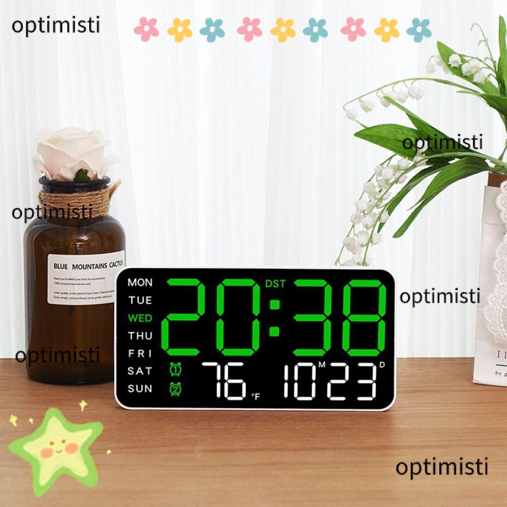 OPTIMISTI Electronic Wall Clock, Wall-mounted Multi-functional Digital ...