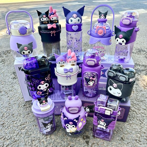 kuromi bottle botol air kuromi kuromi water bottle Sanrio Kulomi Cawan Plastik Minuman Berkembar ...