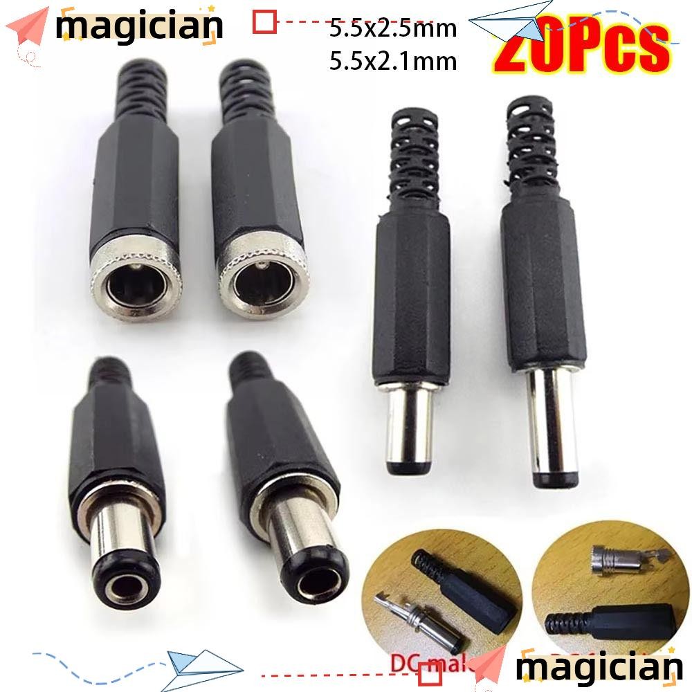 MAGIC 20Pcs DC Power Plug Socket, Electrical Supplies DIY Panel Mount ...