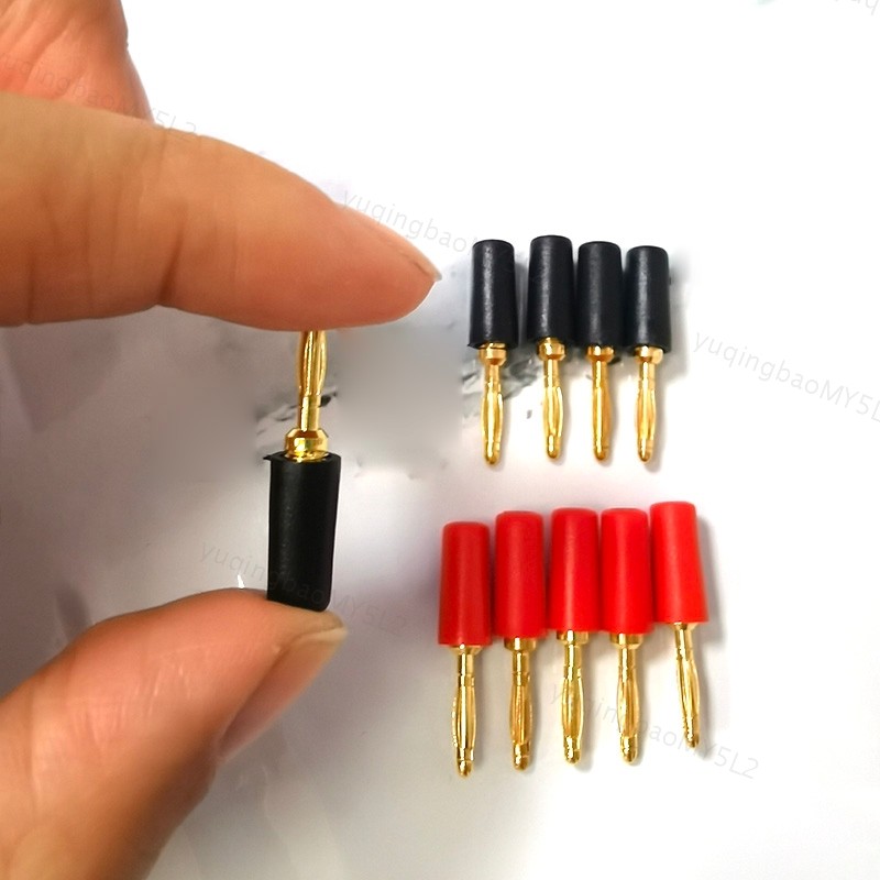 Red black 2MM Banana Gold Plated Plugs Connectors mini Banana audio ...