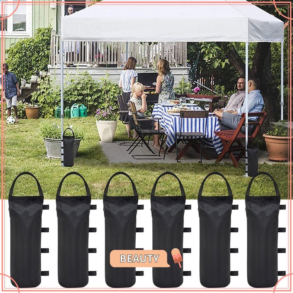 BEAUTYONE 1/4Pcs Garden Gazebo Foot Leg, with Handle Black Tent Sandbag ...