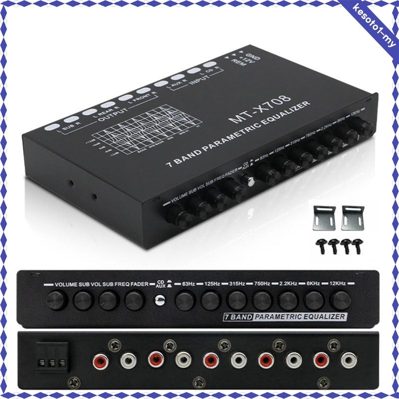 [KesotoafMY] 7 Band Car Equalizer Adjustable for Boat RV with Auxiliary ...