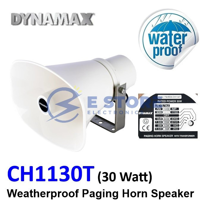 DYNAMAX CH1130T 30 Watt Weatherproof Paging Horn Speaker Indoor ...