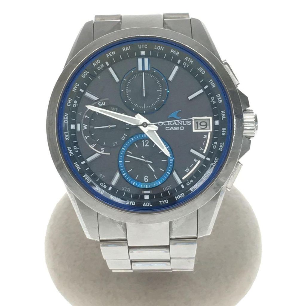 CASIO Men's Watch OCEANUS Solar Analog Stainless Steel BLK SLV | Shopee ...