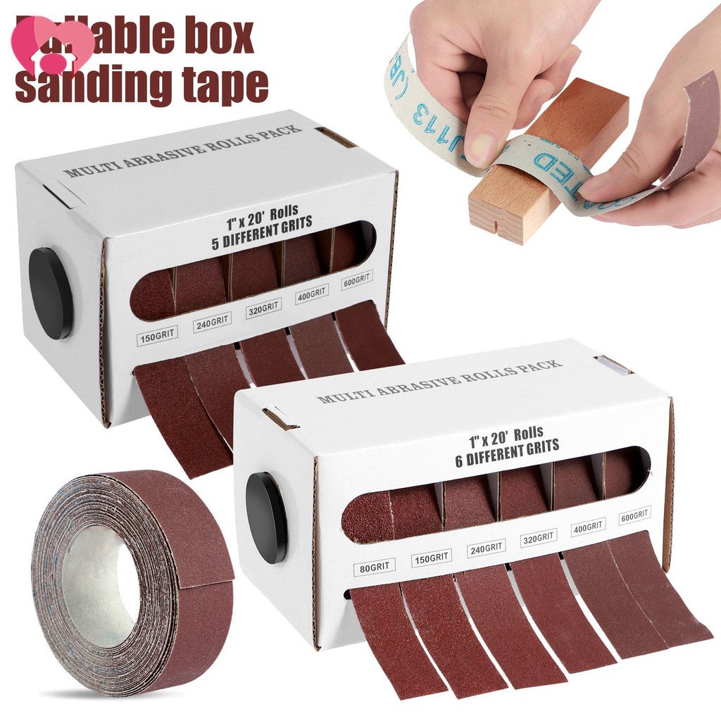 Emery Cloth Roll Set Aluminum Oxide Abrasive Sandpaper Roll Assortment Kit 20ft Boxed Abrasive ...