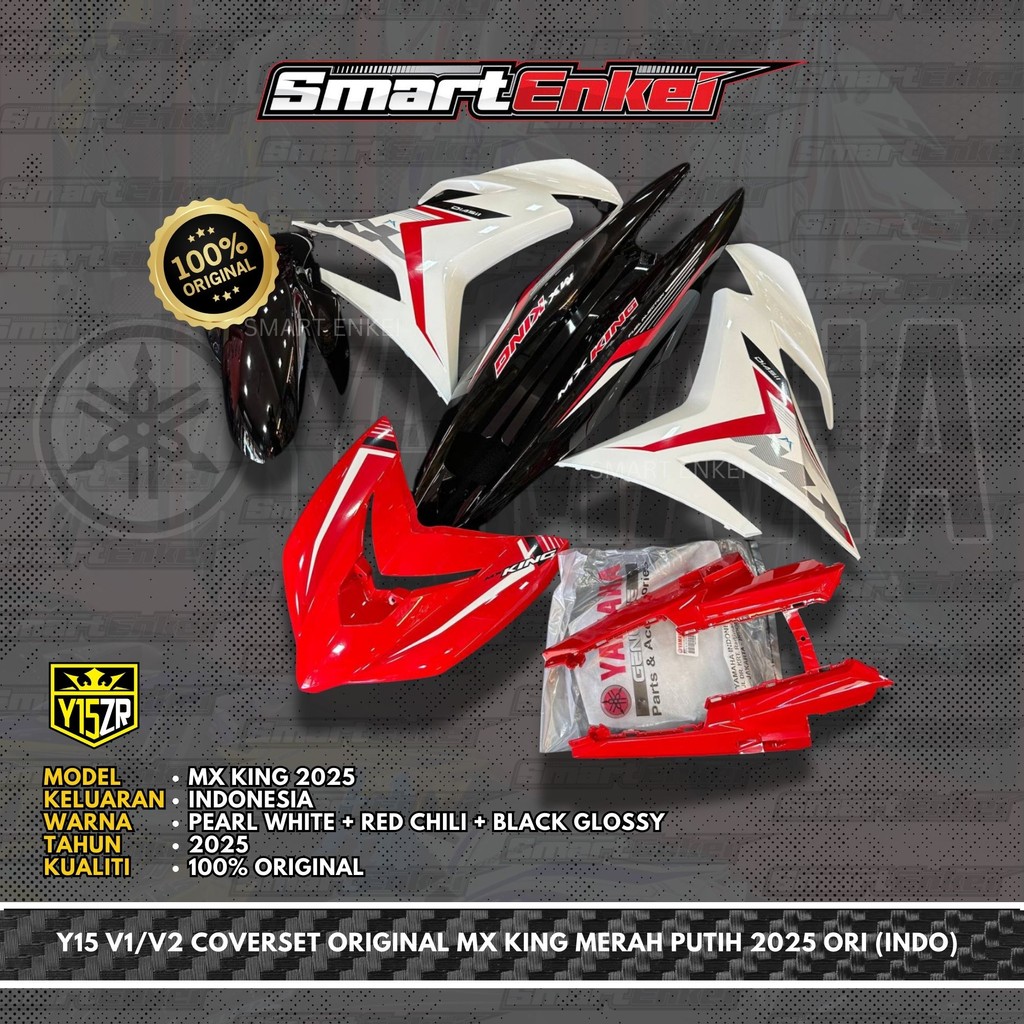 ORIGINAL-Y15 V1/V2 COVERSET ORIGINAL MX KING MERAH PUTIH 2025 ORI ...