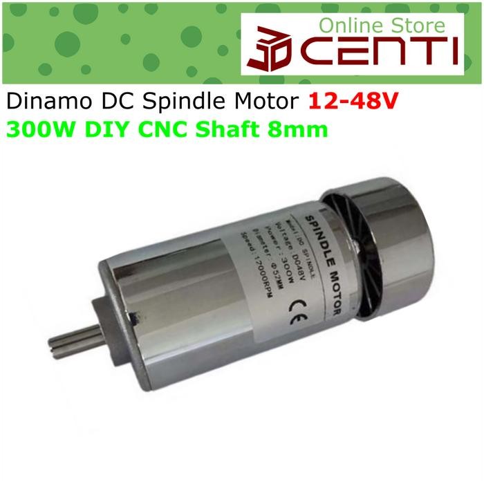 Rotary Motor DC Dynamo 12-48V Shaft 8mm 300W DIY CNC | Shopee Malaysia