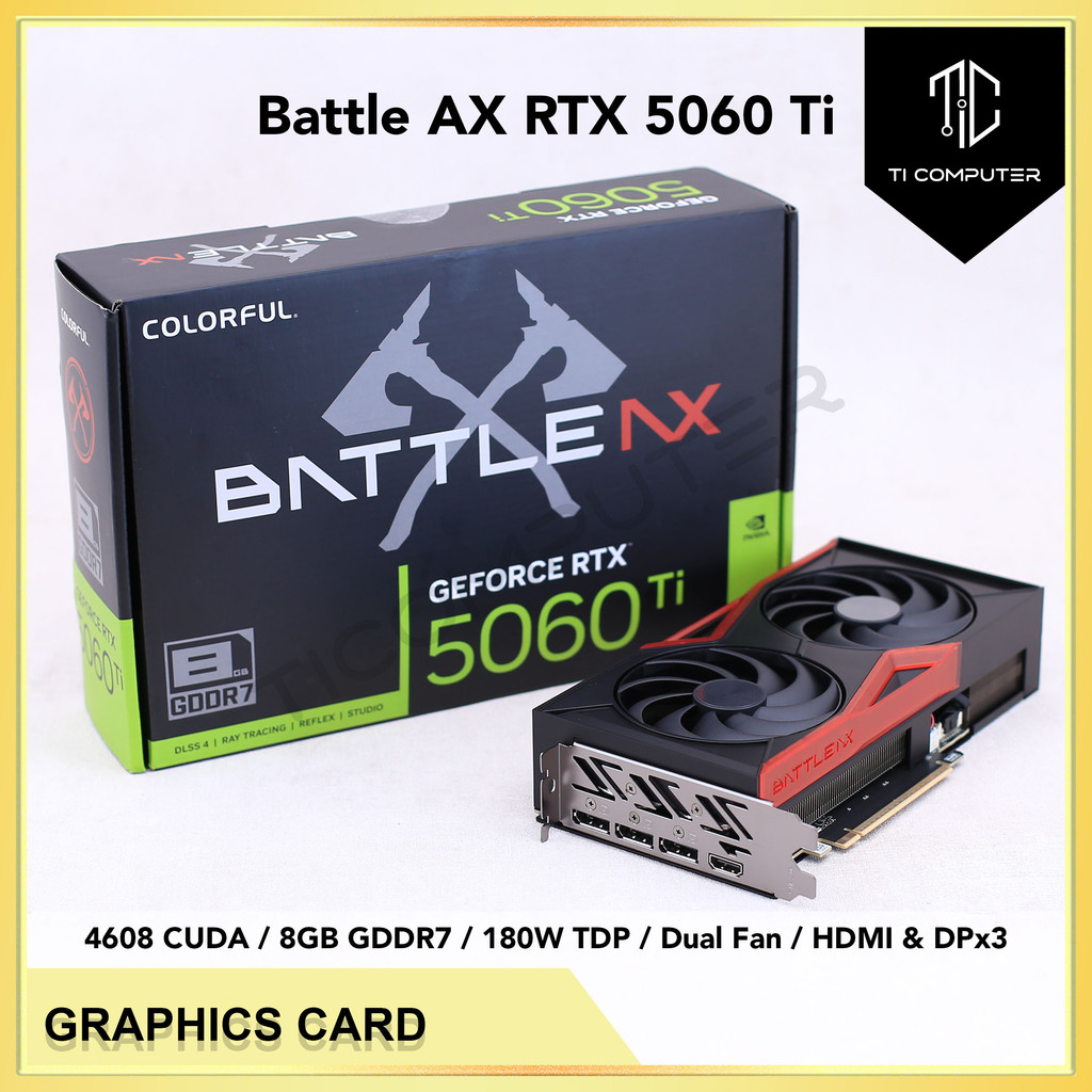Colorful Battle AX GeForce RTX 5060 Ti NB DUO Fan 8GB GDDR7 128bits ...