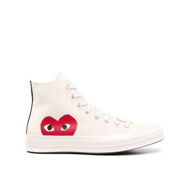 Converse X Cdg High Heart White Converse Cdg shoes Full White | Shopee ...