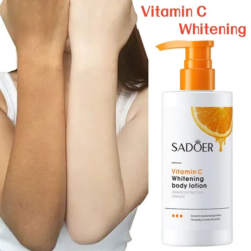 SADOER Body Lotion Vitamin C Whitening Body Lotion Moisturizing, Evening, Tender and Beautifying ...