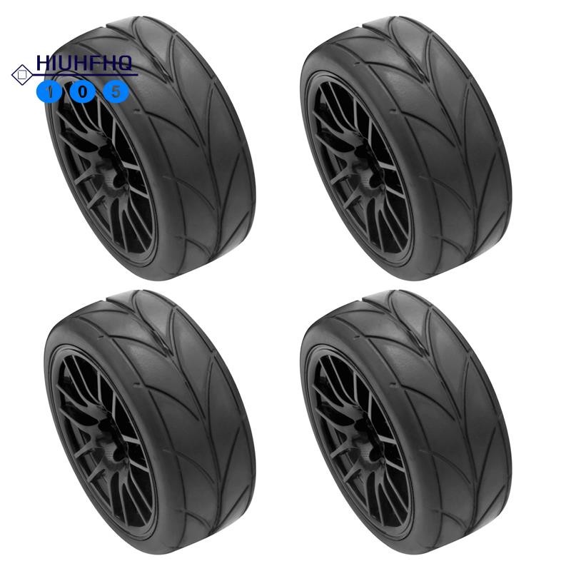 4Pcs 1/10 Rubber Tire Rc Racing Car Tires On Road Wheel Rim Fit For 9068-6081 Rc Car Part ...