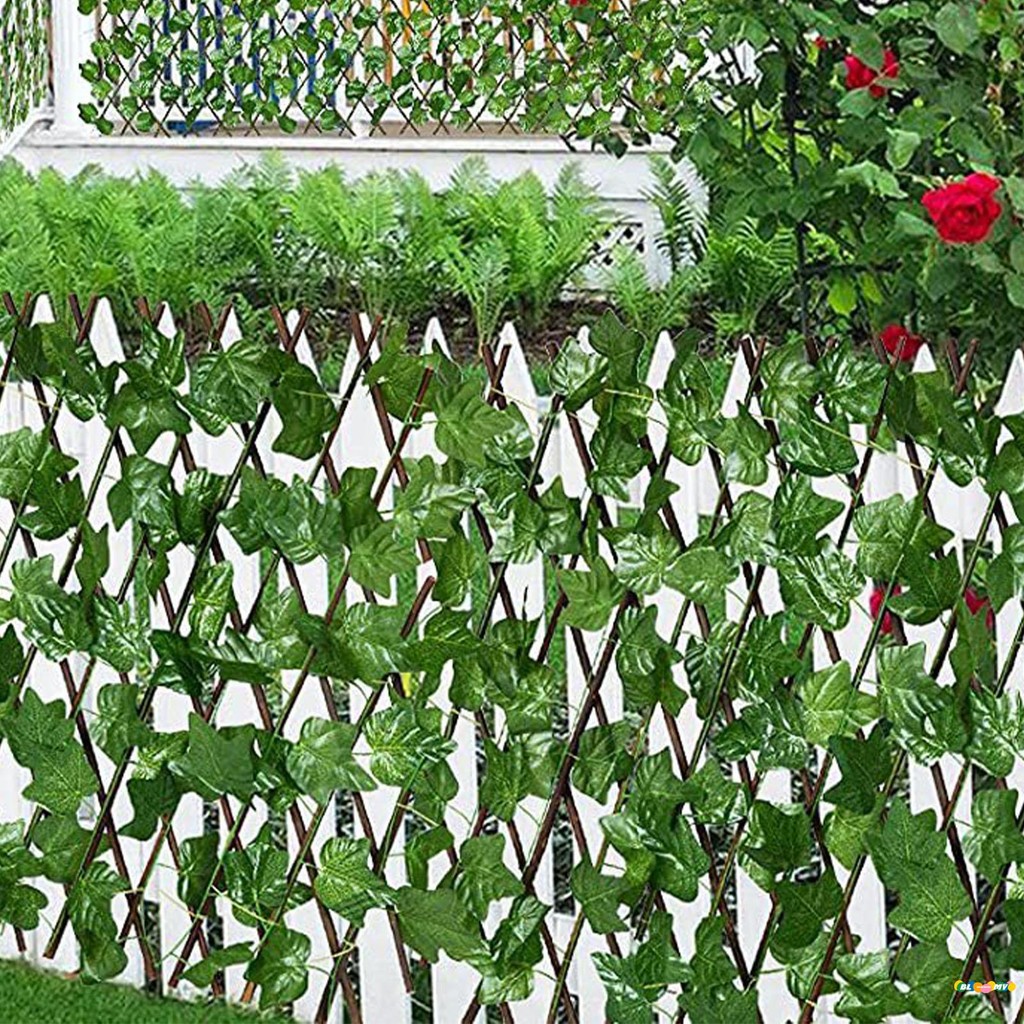 Expandable Fence Privacy Screen Dense False Green Plants Fencing Panel ...