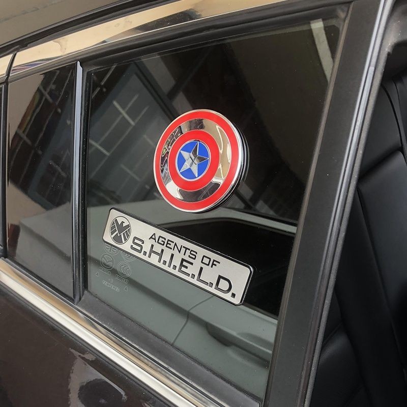 [Strong Metal Texture] Avengers S.H.I.E.L.D. Car Logo Captain America ...