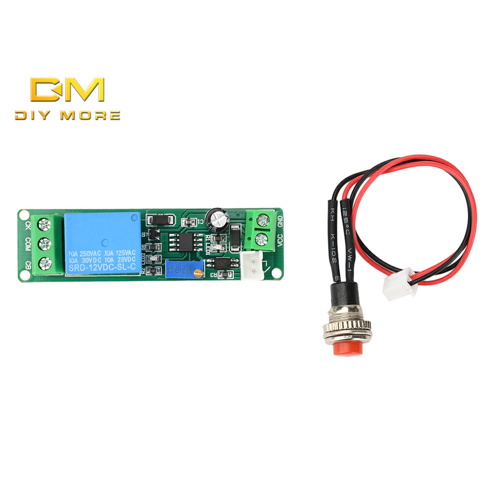 DIYMORE DC 5-12V External Push Button Trigger On Adjustable Timer Delay Off Relay Switch Module ...