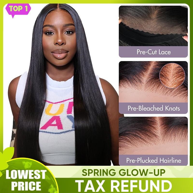 Wigfever Wear Go Real Glueless Silky Straight Wigs Pre Bleache An Pre ...