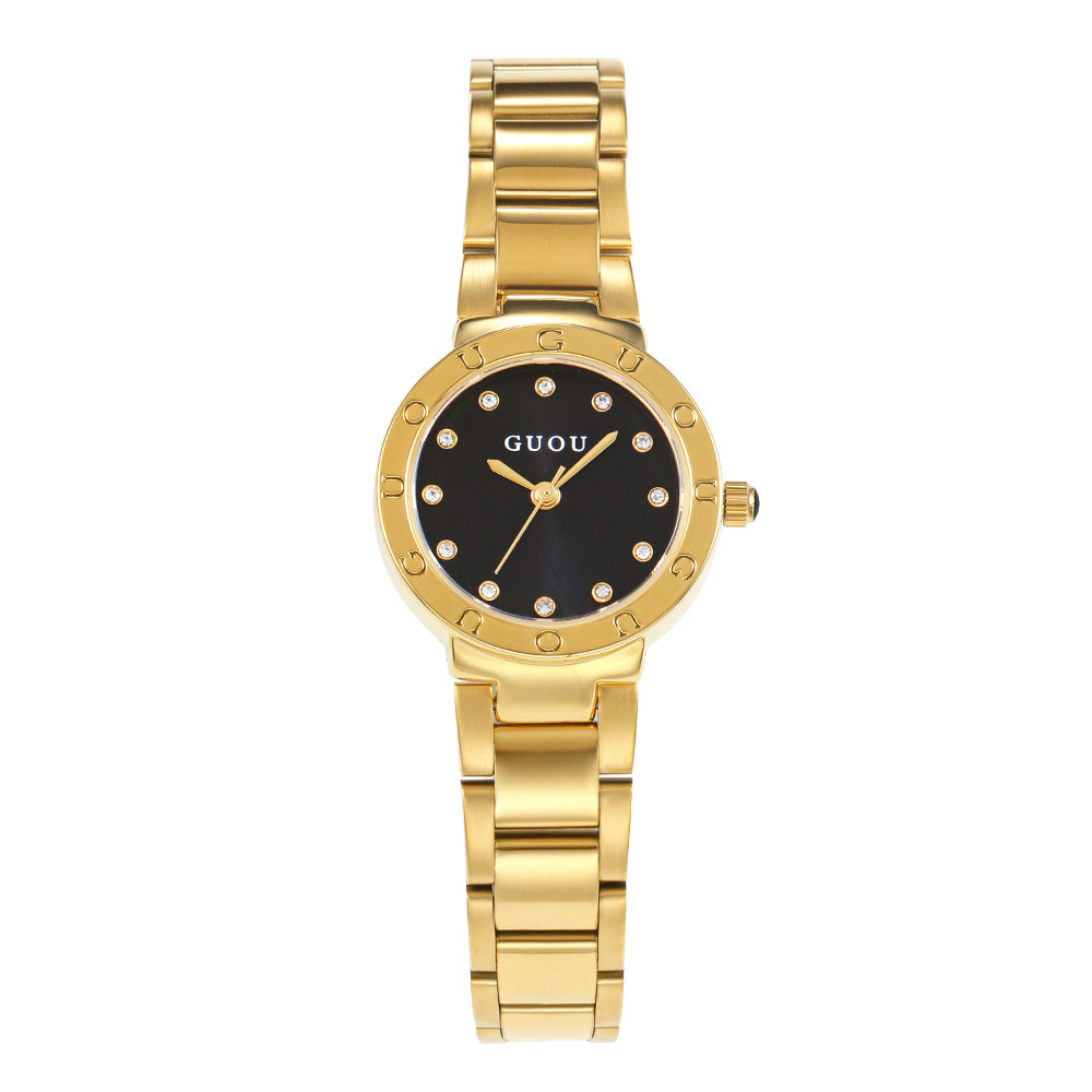 GUOU 6069 Simple Trendy Quartz Watch Retro Steel Band Temperament ...