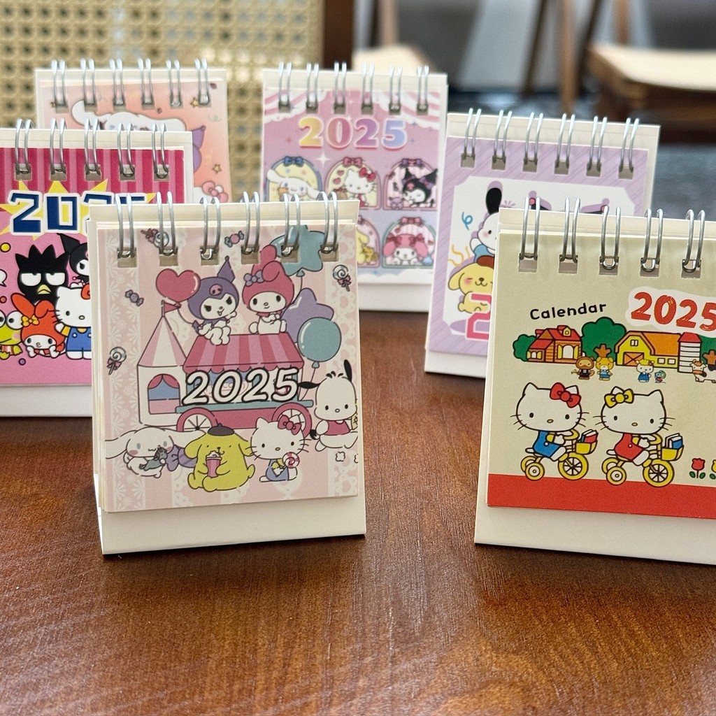 SY2 2025 Cute Character Desktop Calendars Sanrio Theme Mini Tabletop ...