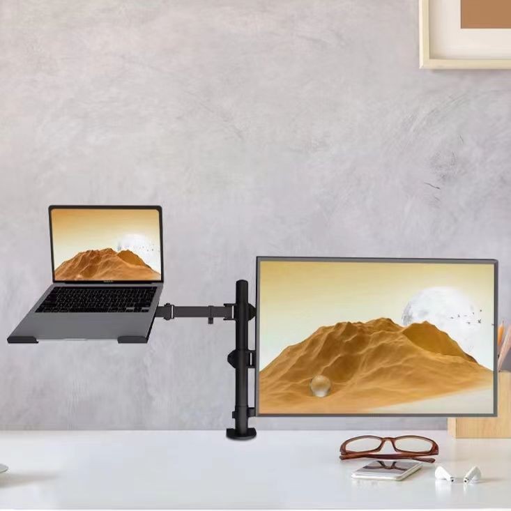 Monitor notebook dual-screen bracket dual-purpose one-to-two rotating ...