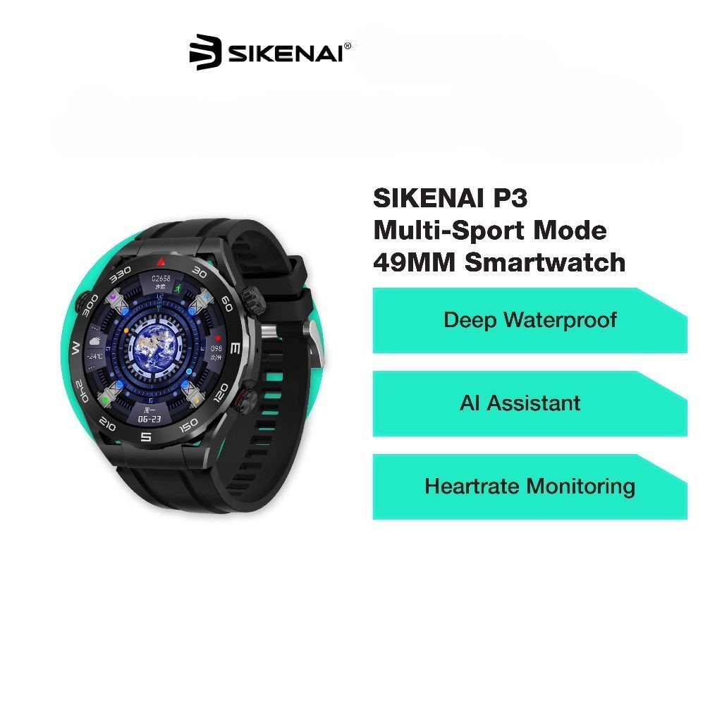 SIKENAI P3 Multi-Sport Mode 49MM Smartwatch AI Living Assistant Deep ...