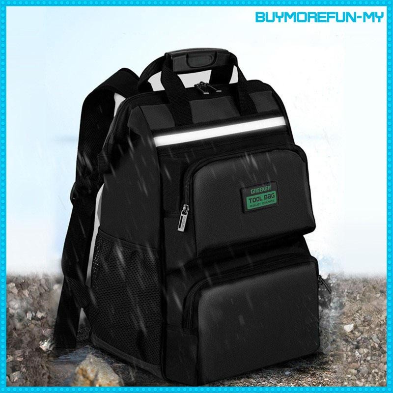 [BuymorefunMY] Tool Bag Tool Backpack Black Lockable Work 16 inch ...