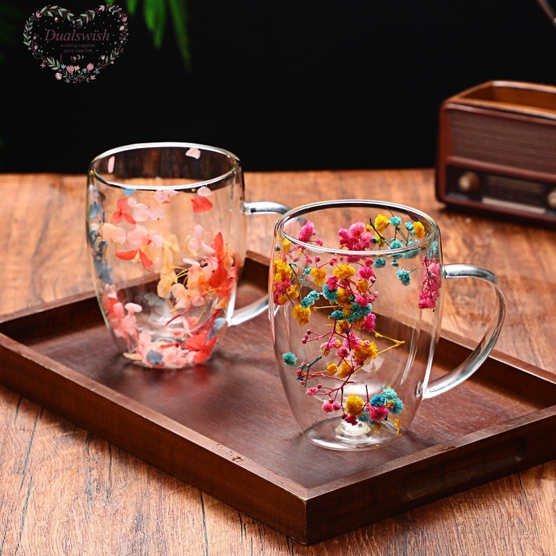 Dualswish 1PCS Internet Celebrity Real Flower Dried Flower Double-layer ...