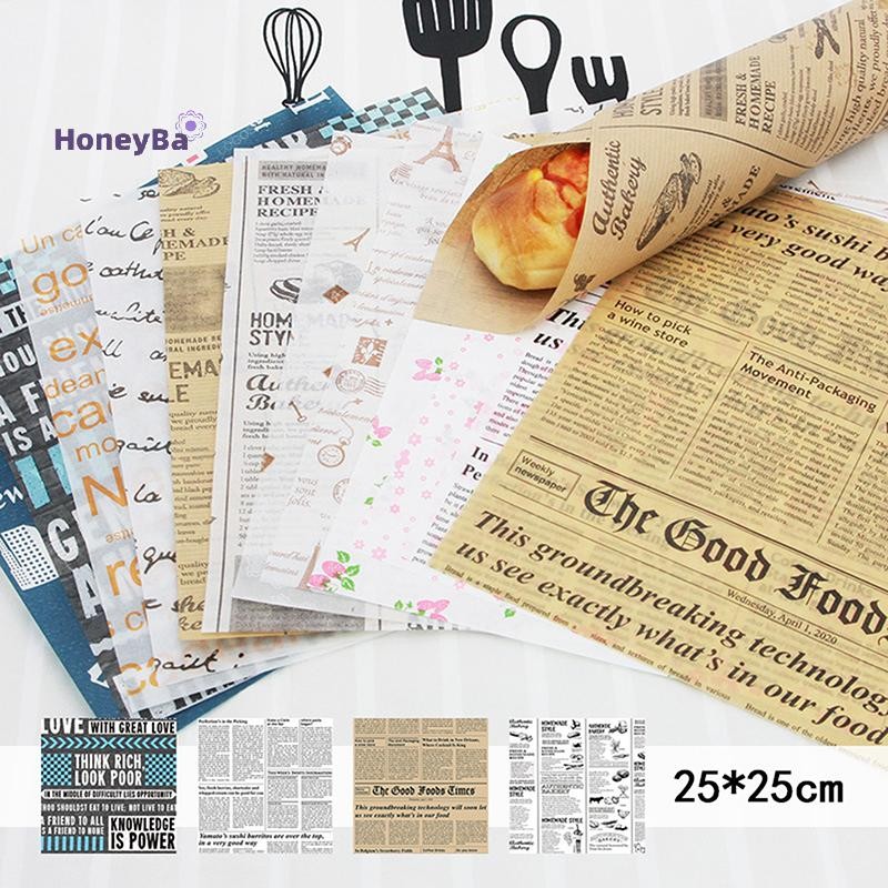 honeybee1 50Pcs Bread Oil-paper Wax Paper Waterproof Grease-proof ...