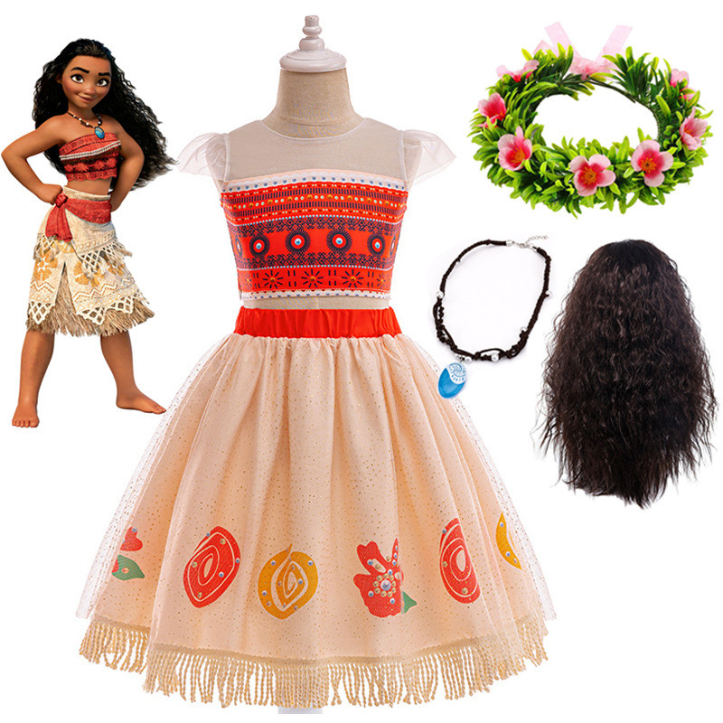Girls Dress 2024 Movies Moana 2 Halloween Carnival Party Moana ...