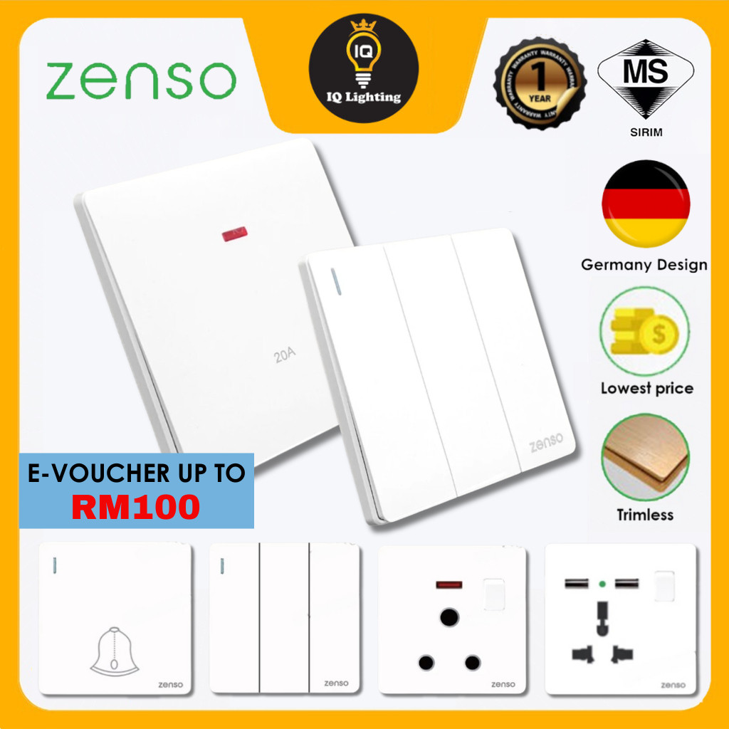 🔥SIRIM🔥 Zenso Grande Socket and Wall Switche Slim Modern Switch Design ...