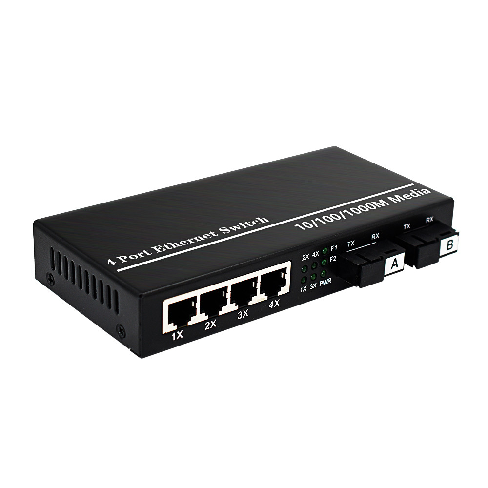 Wanglink Gigabit Ethernet Switch 2G4E Fiber Switch 2*SC Fiber with 4*10 ...