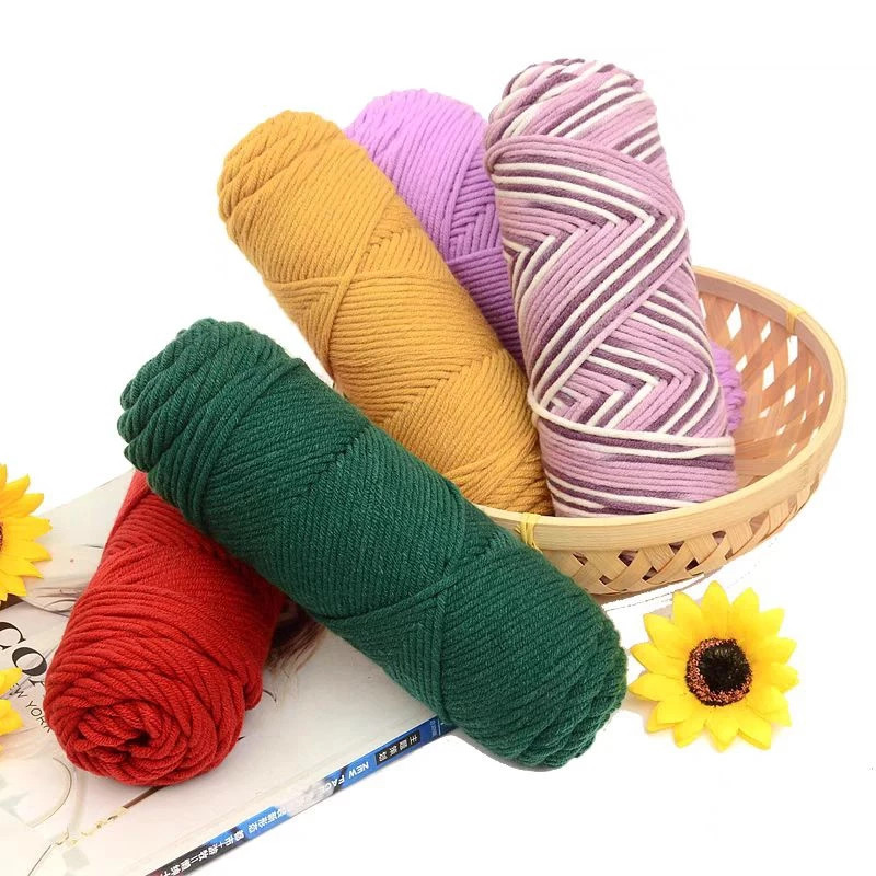 EASYSTORE* Benang Kait Tufting Yarn 8ply Milk Cotton Scarf Yarn Knit ...