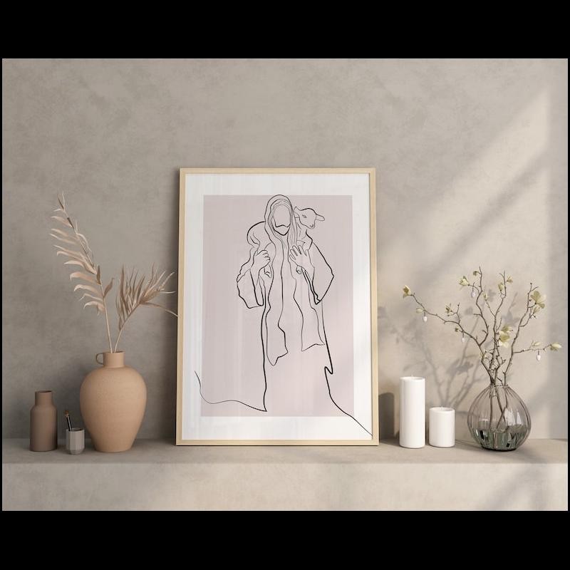 Seni Garis Kristian Hiasan Dinding - Yesus, Cerita & Ayat Alkitab ...