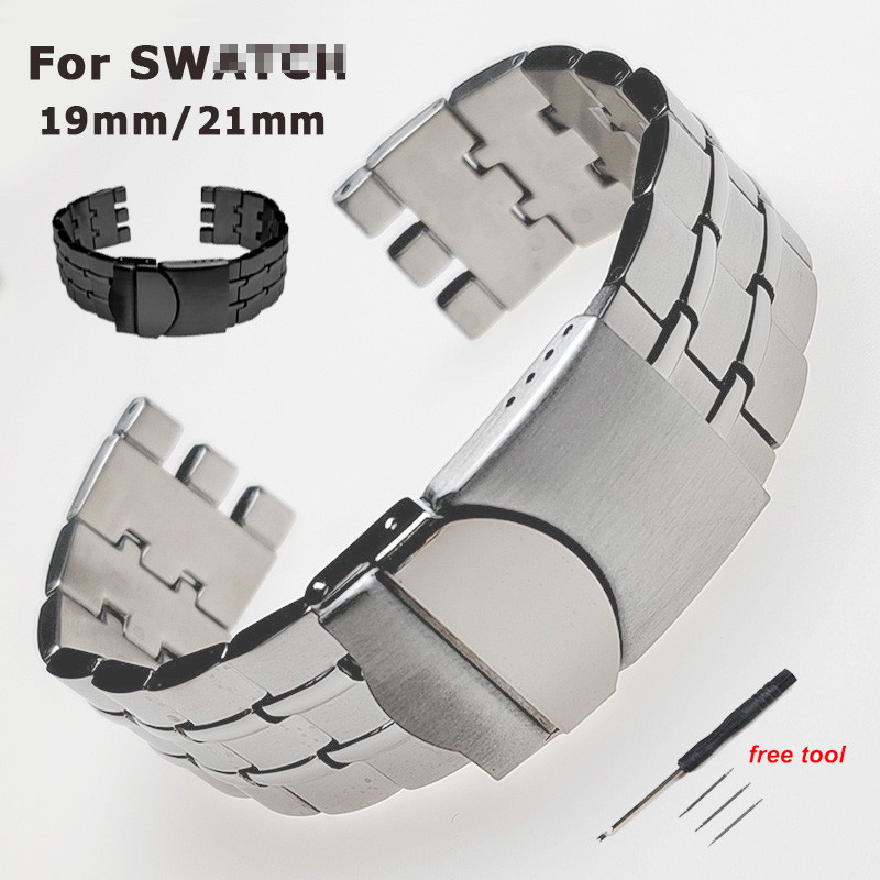 19mm 21mm Metal Watch Strap for Swatch YVS451 YVS435 YCS443G ...