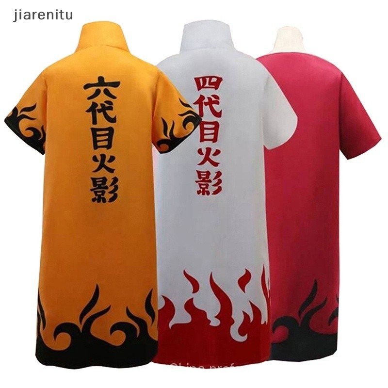 jia Anime Naruto Cosplay Cloaks Hokage Namikaze Minato Uniform Kakashi ...