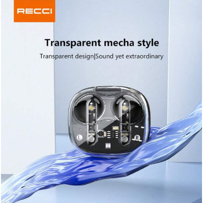 Recci Mars Wireless EarBuds REP-W58 WIRELESS EARBUDS Transparent Lightweight and Comfortable to ...