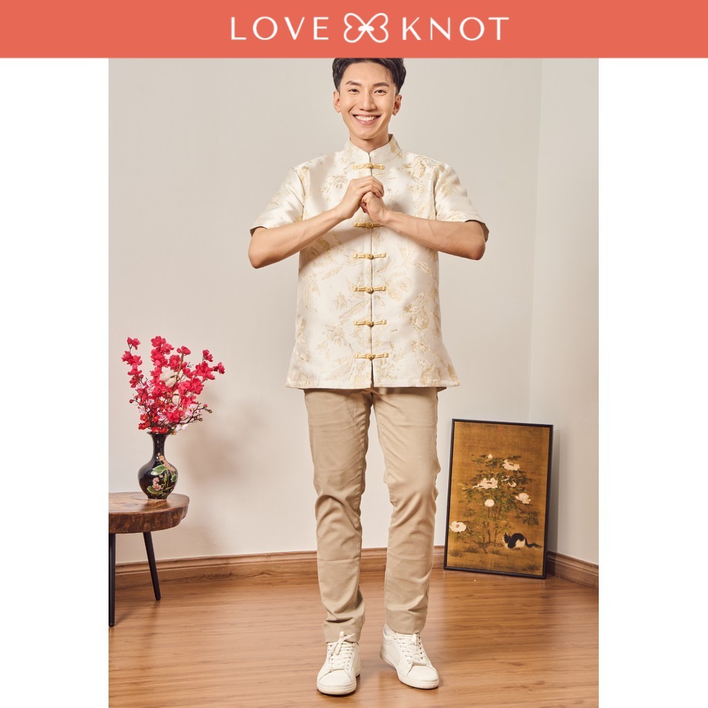 Yu 玉 Men's Jacquard Samfu Top (Yellow) | Shopee Malaysia