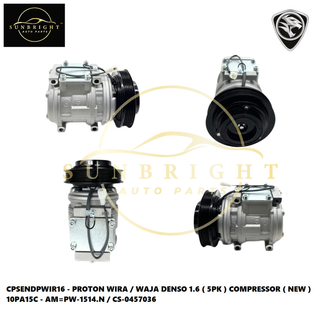 PROTON WIRA / WAJA DENSO 1.6 ( 5PK ) COMPRESSOR ( NEW ) 10PA15C - AM=PW ...