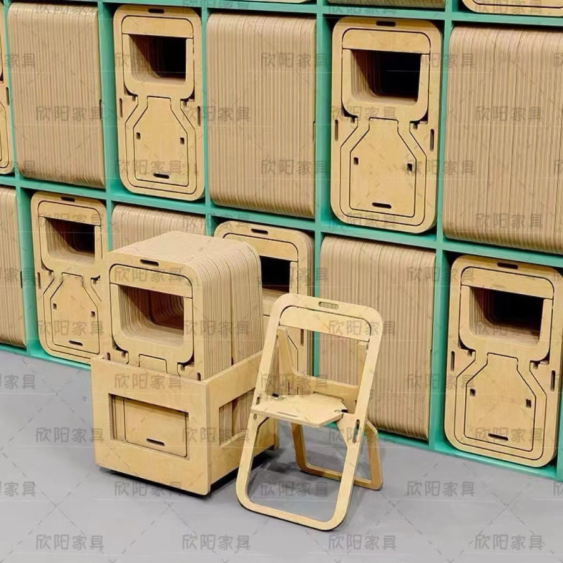 Solid Wood Folding Chair Storage Birch Creative Folding Chair Dormitory ...