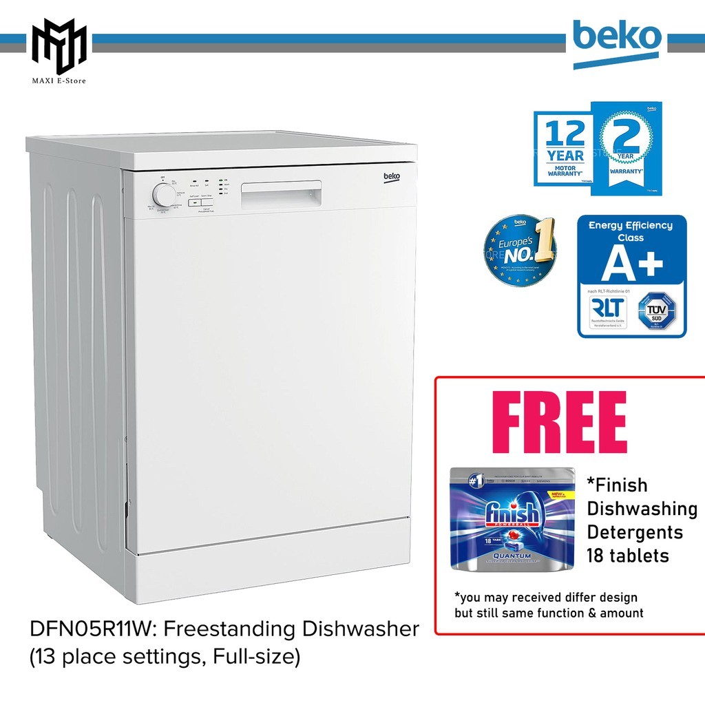 Beko Free Standing Dish Washer (60 cm) DFN05R11W [Free Gift] | Shopee ...