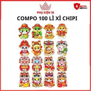 Set of 100 Red Envelopes CNY Chibi 2025 Hot Trend At Ty with vivid ...