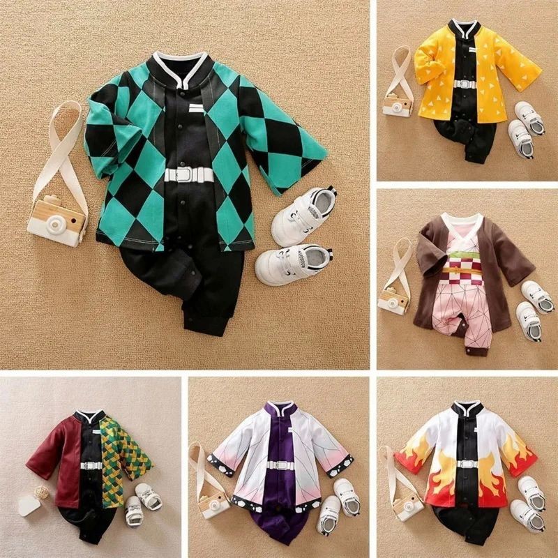 Demon Slayer Costume Baby Clothes Kids Cartoon Anime Romper Boy Girl ...