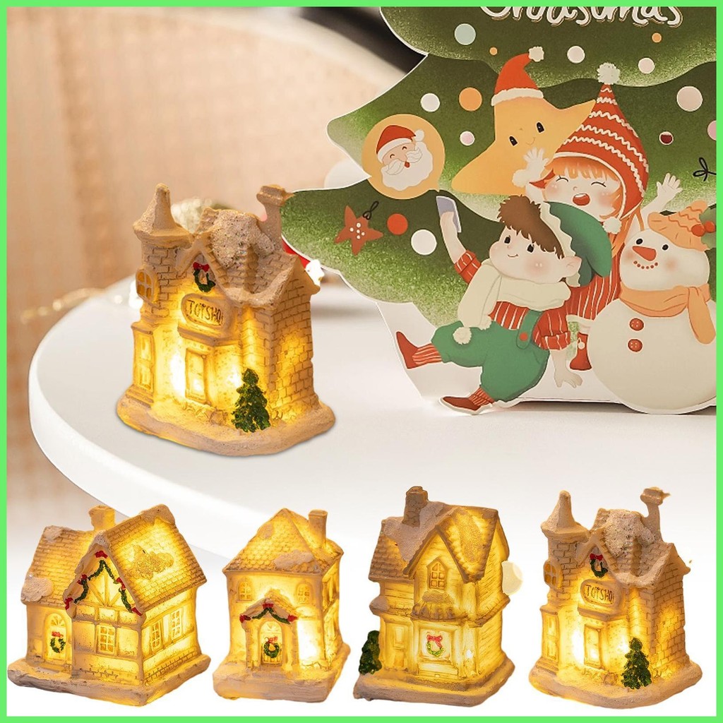 Lighted Christmas Village Houses LED Christmas Scene House Christmas ...