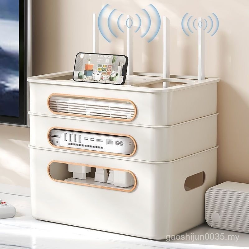Wifi Router Storage Box TV Top Box Shelf Socket Wire Arrangement Handy ...