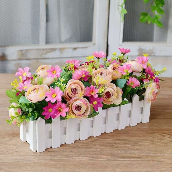 office desk decoration bunga hiasan pokok hiasan dalam rumah Pagar kayu ...