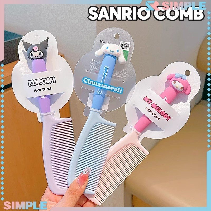 Sanrio Plastic Hair Brush Comb Cute Cartoon Comb Kuromi Cinnamoroll ...