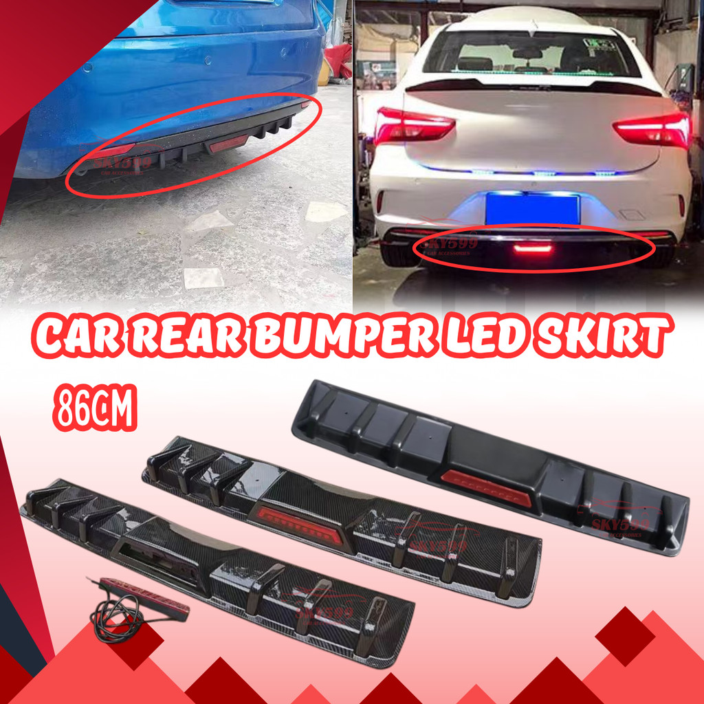 Universal Car Rear Bumper Chassis Spoiler Shark Deflector Black Abs ...