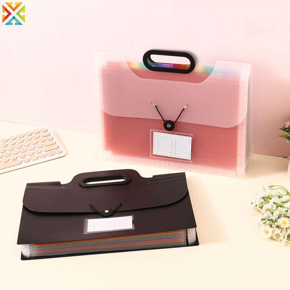 Rainbow Color Portable Accordion Bag Folder Office Student File ...