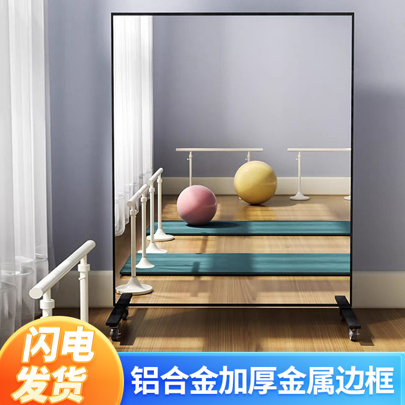 Household Movable Dance Large Mirror Full-length Mirror with Wheel ...