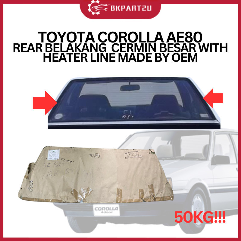 TOYOTA COROLLA AE80 REAR BELAKANG CERMIN BESAR WITH HEATER LINE MADE BY ...