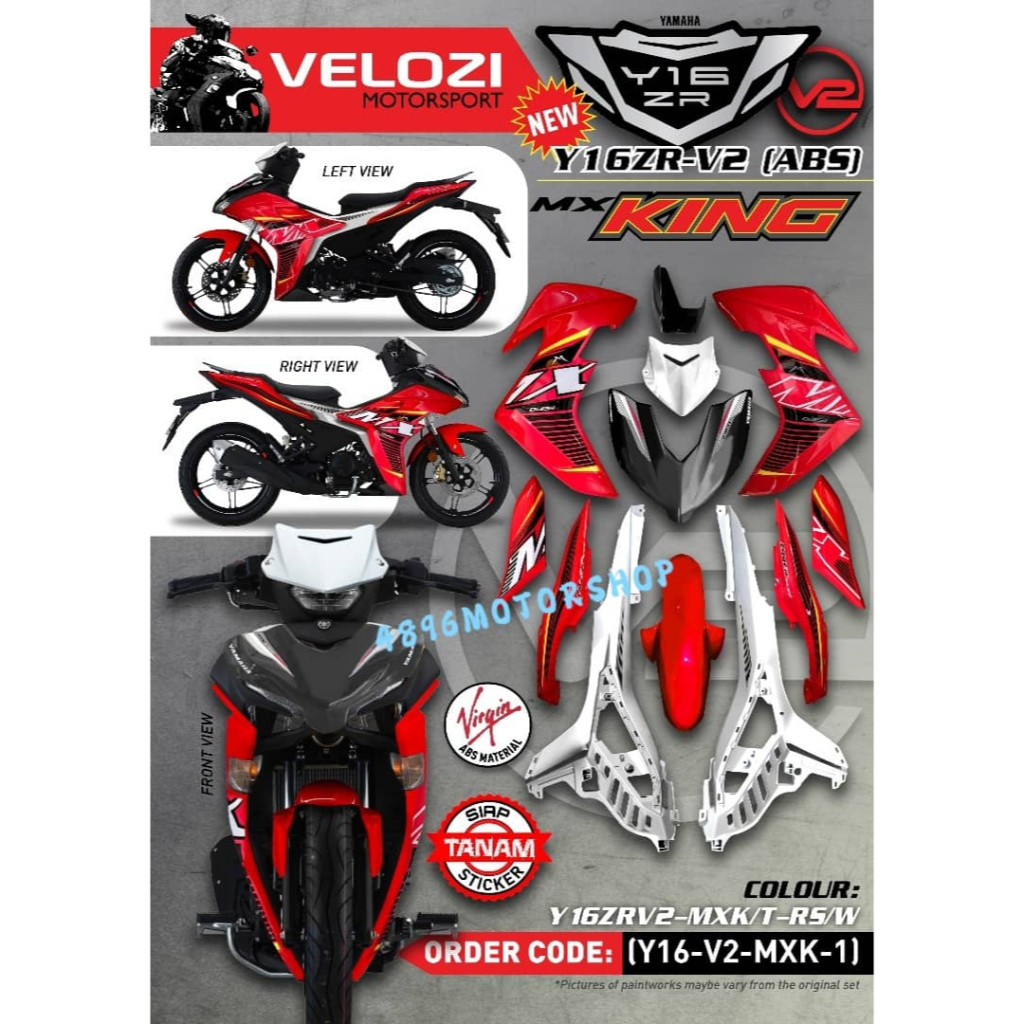VELOZI Y16 V1 V2 ABS Y16ZR VVA ( MX KING SERIES ) SIAP TANAM FULL BODY ...